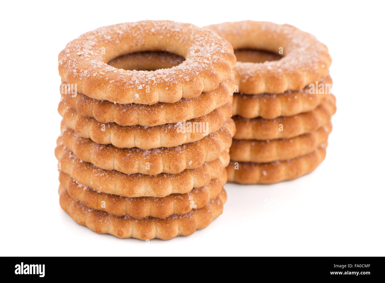 Rings biscuits pile isolated on a white background Stock Photo - Alamy