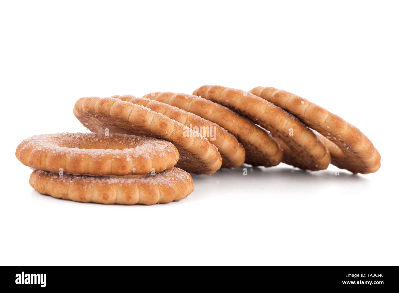 Rings biscuits pile isolated on a white background Stock Photo - Alamy