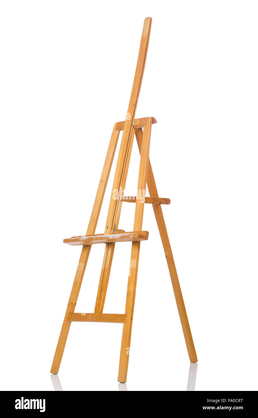Easel isolated on the white background Stock Photo - Alamy