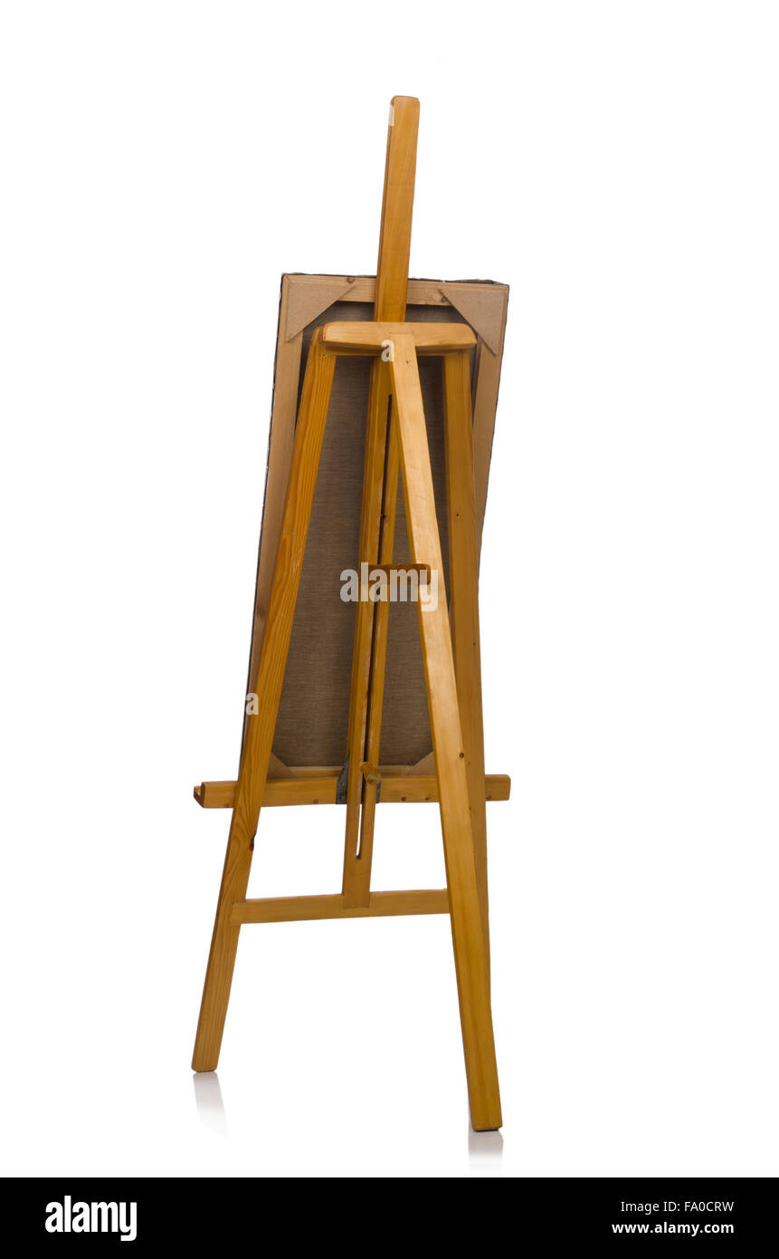 Easel isolated on the white background Stock Photo - Alamy