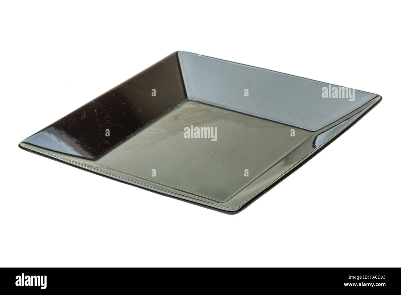 Black empty square plate Stock Photo - Alamy