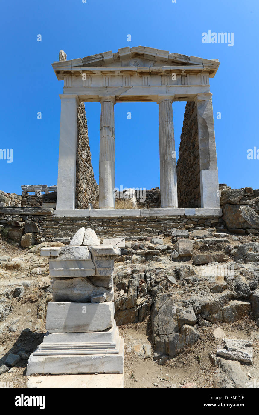 The island of Delos: an important archaeological site in Greece Stock ...