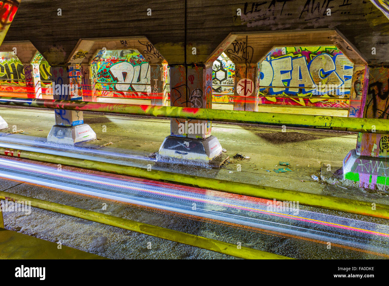 Graffiti on the walls of Krog Street Tunnel in Atlanta, Georgia Stock ...