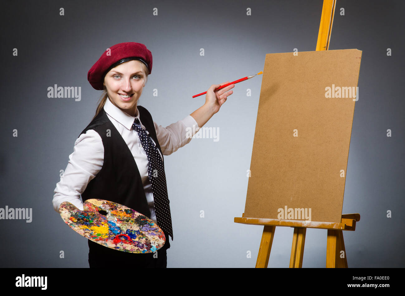 Funny artist working in the studio Stock Photo - Alamy