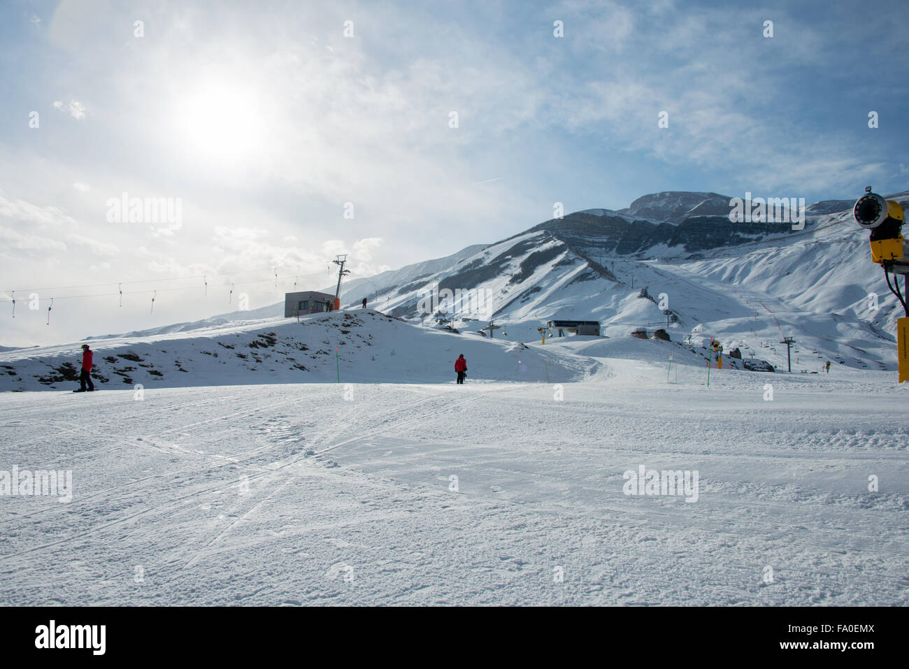 Ski lifts in Shahdag mountain skiing resort Stock Photo - Alamy