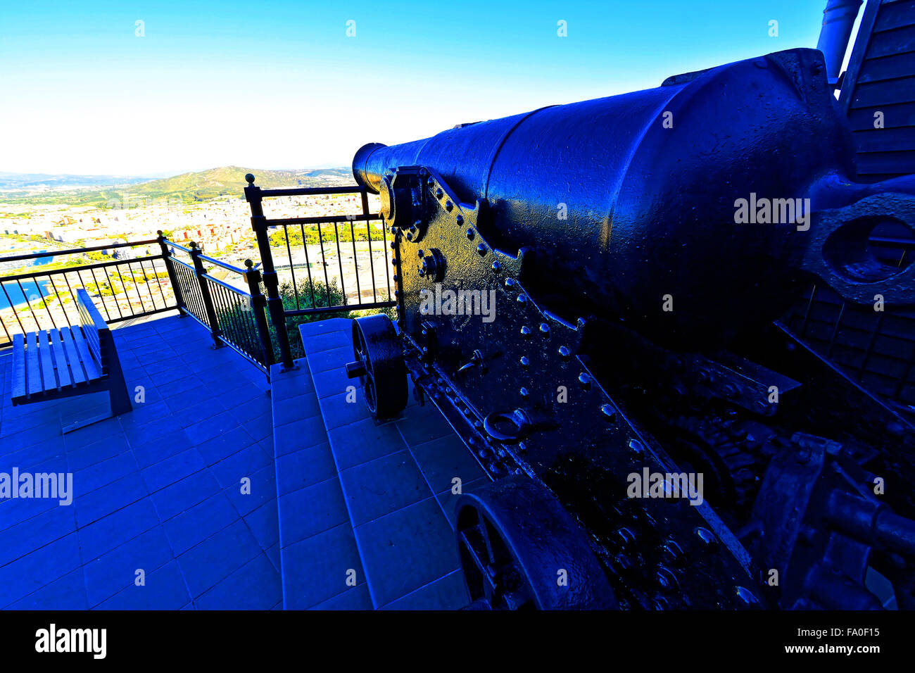 Historic artillery cannon overlooking Gibraltar Stock Photo - Alamy