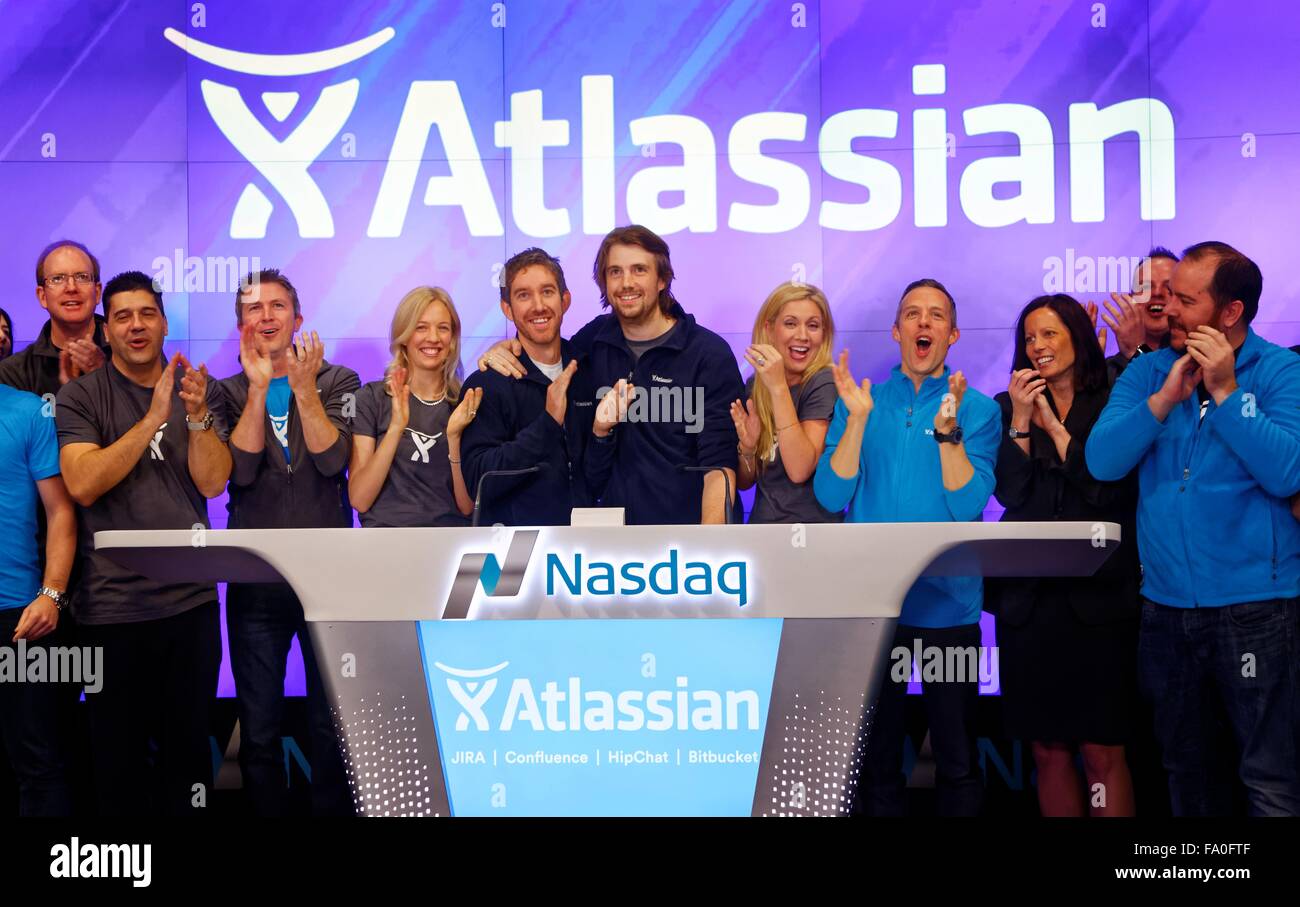 Atlassian co-founders Scott Farquhar (left) and Mike Cannon-Brookes ...