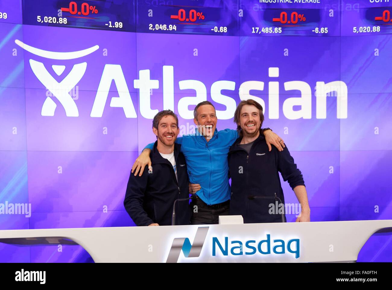 Atlassian co-founders Scott Farquhar (left) and Mike Cannon-Brookes ...