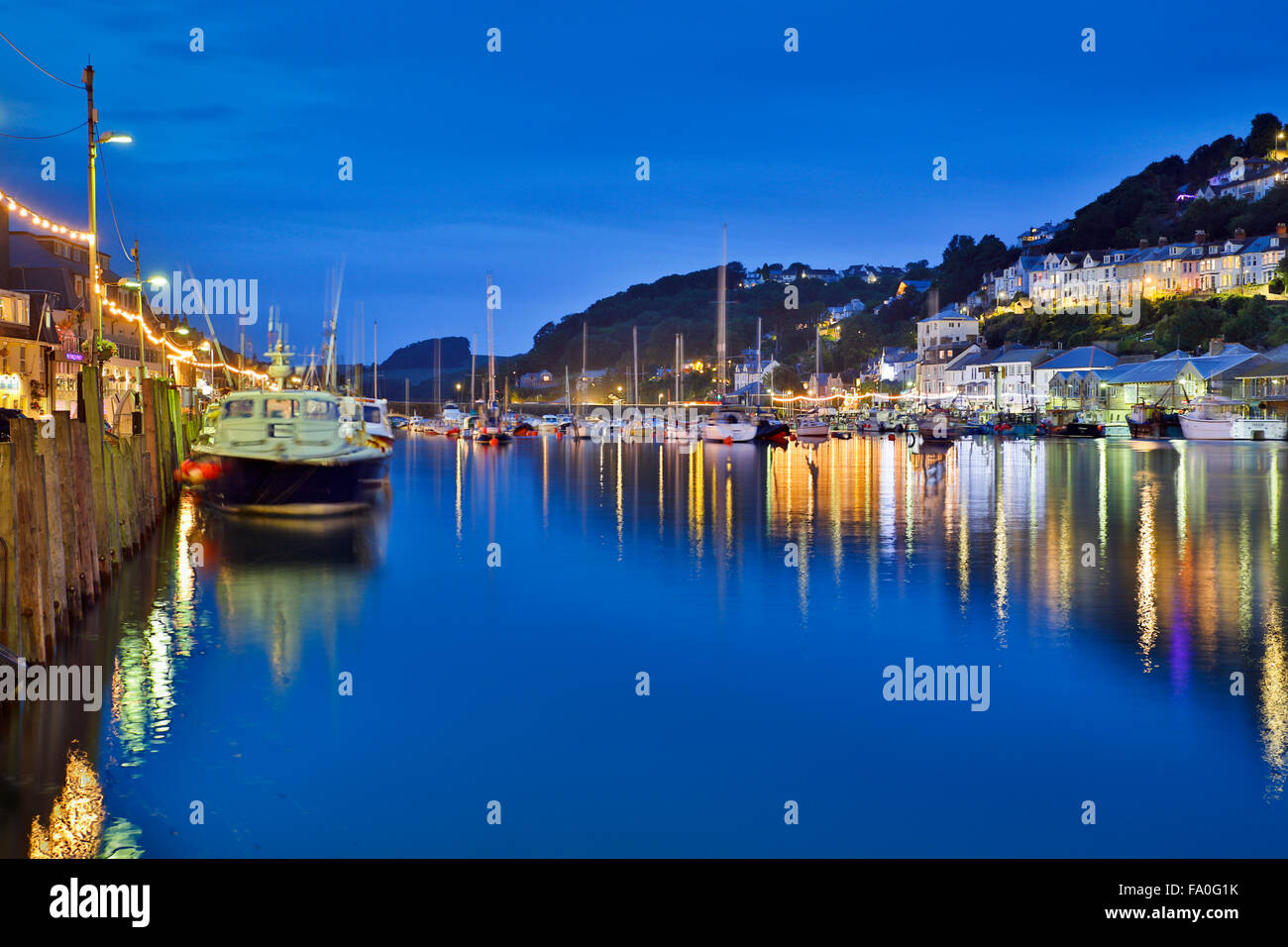 Looe at Night; Cornwall; UK Stock Photo - Alamy