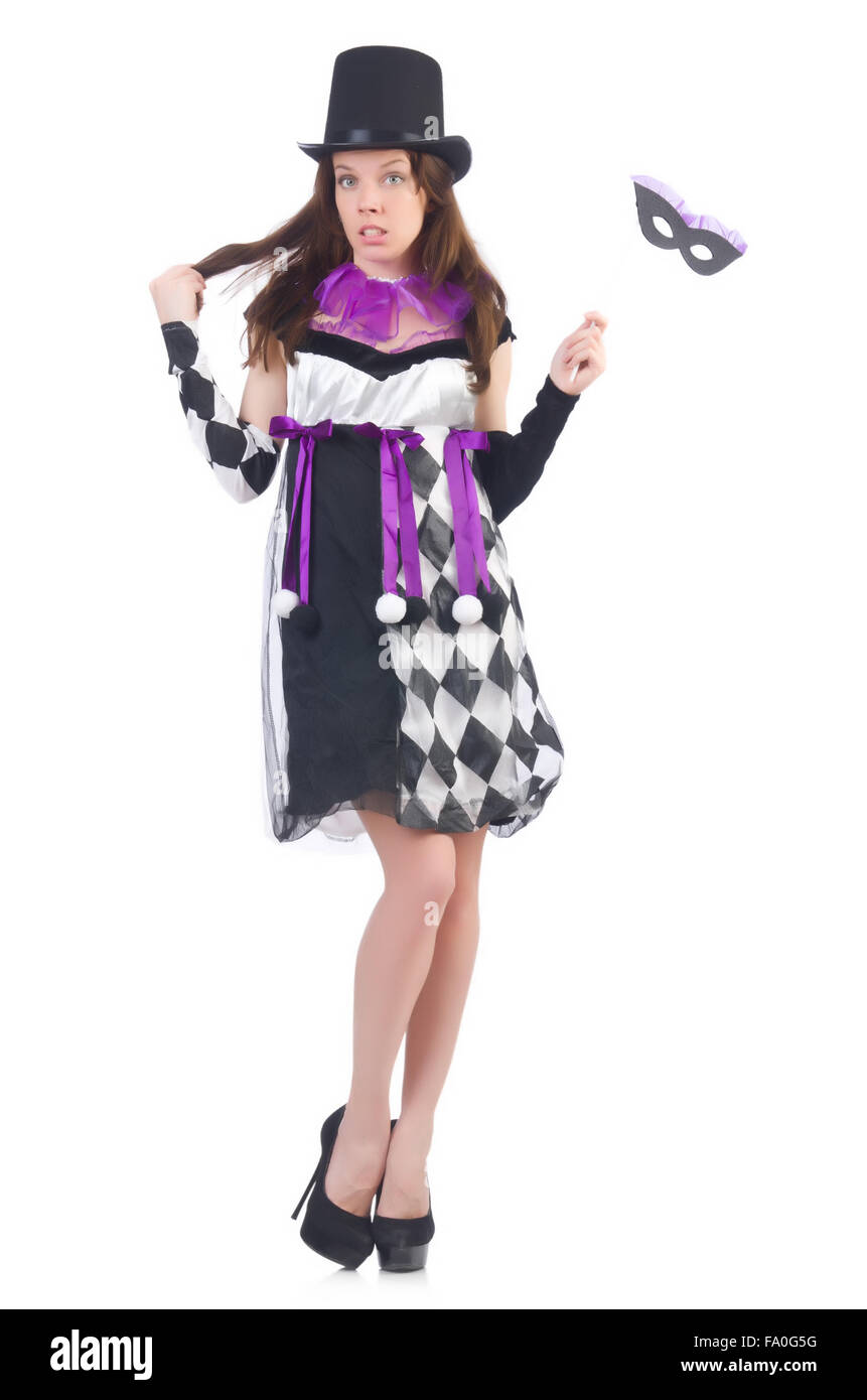 Black white jester mask Cut Out Stock Images & Pictures - Alamy