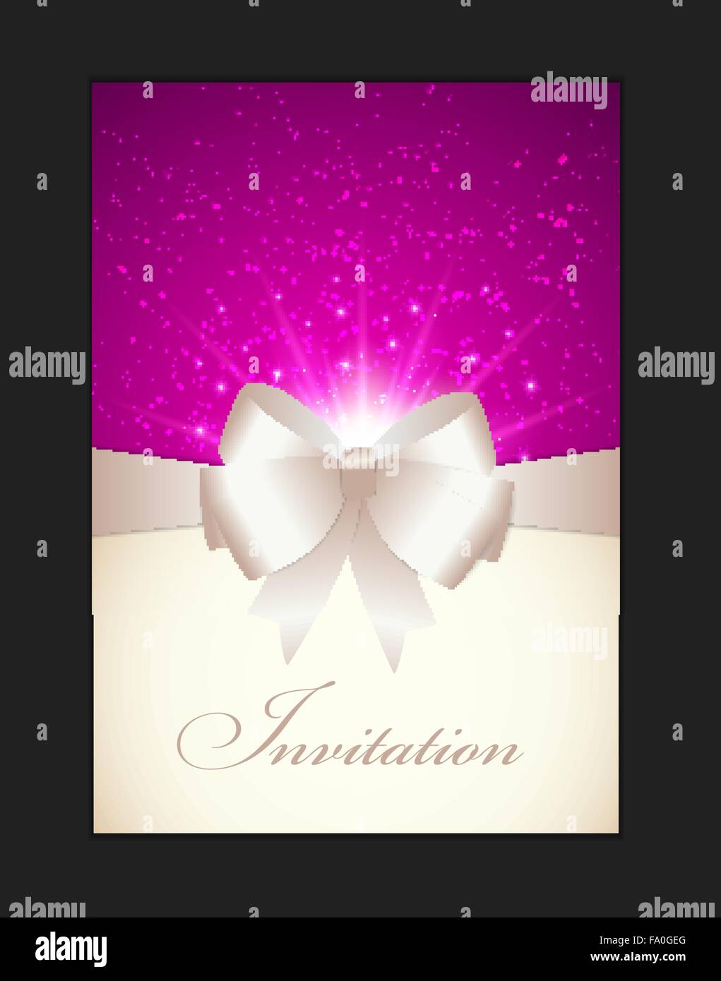 Invitation Card with Bow, Ribbon and Copy Space Stock Vector Image ...