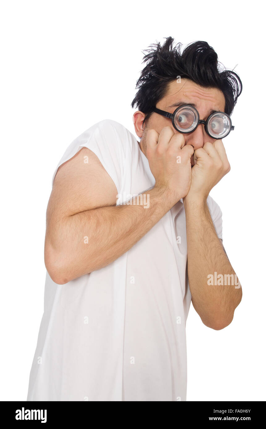Funny man suffering from mental disorder Stock Photo - Alamy