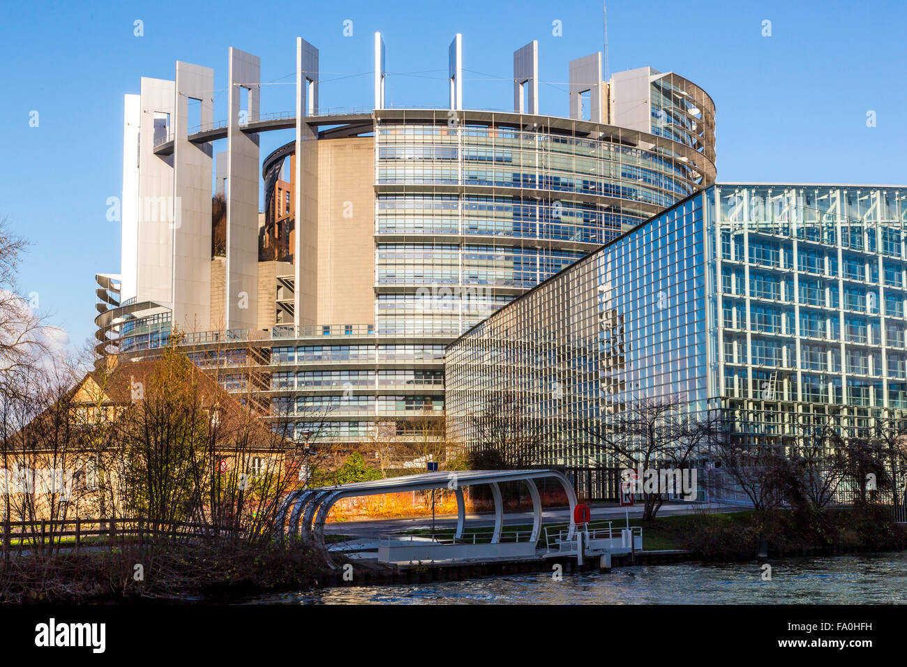 Building of the European Parliament in Strasbourg, Alsace, France Stock ...