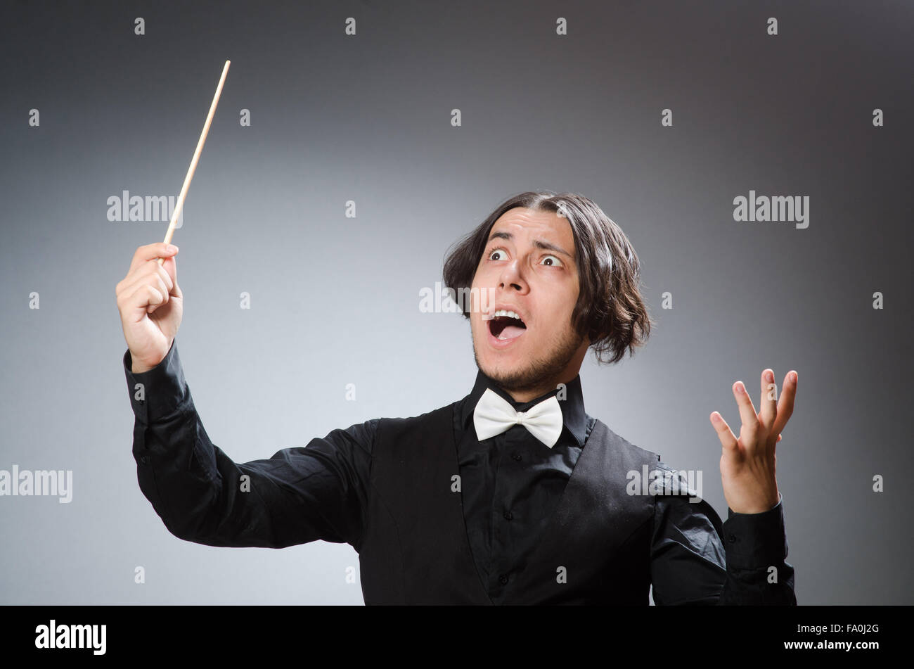 Funny conductor in musical concept Stock Photo - Alamy