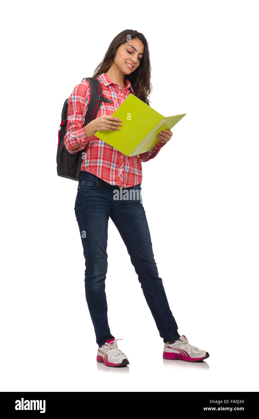 Young student isolated on white Stock Photo - Alamy