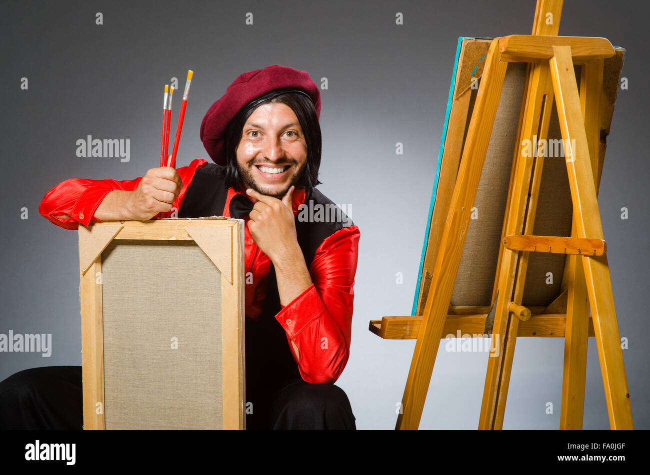 Man artist in art concept Stock Photo - Alamy
