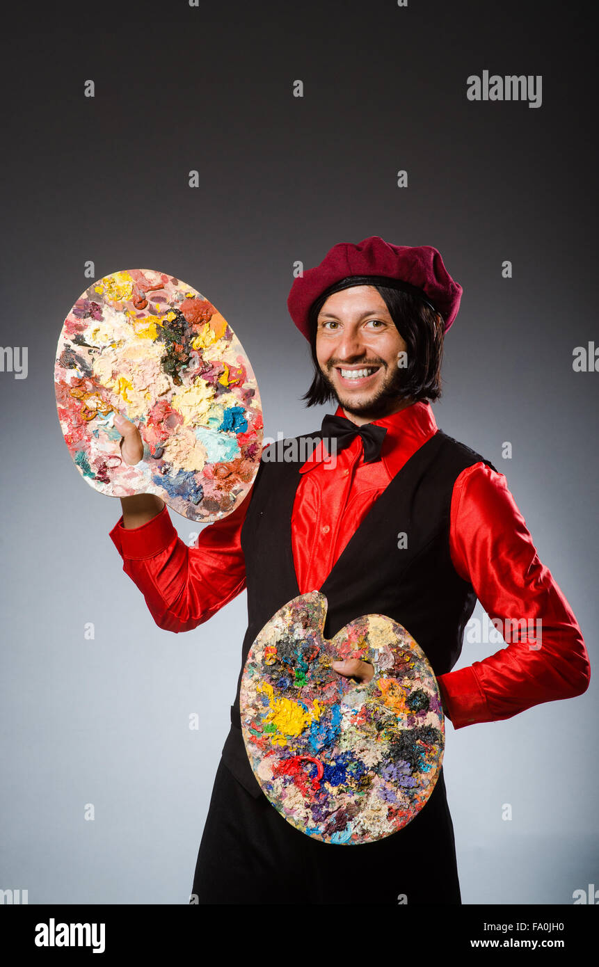 Man artist in art concept Stock Photo - Alamy