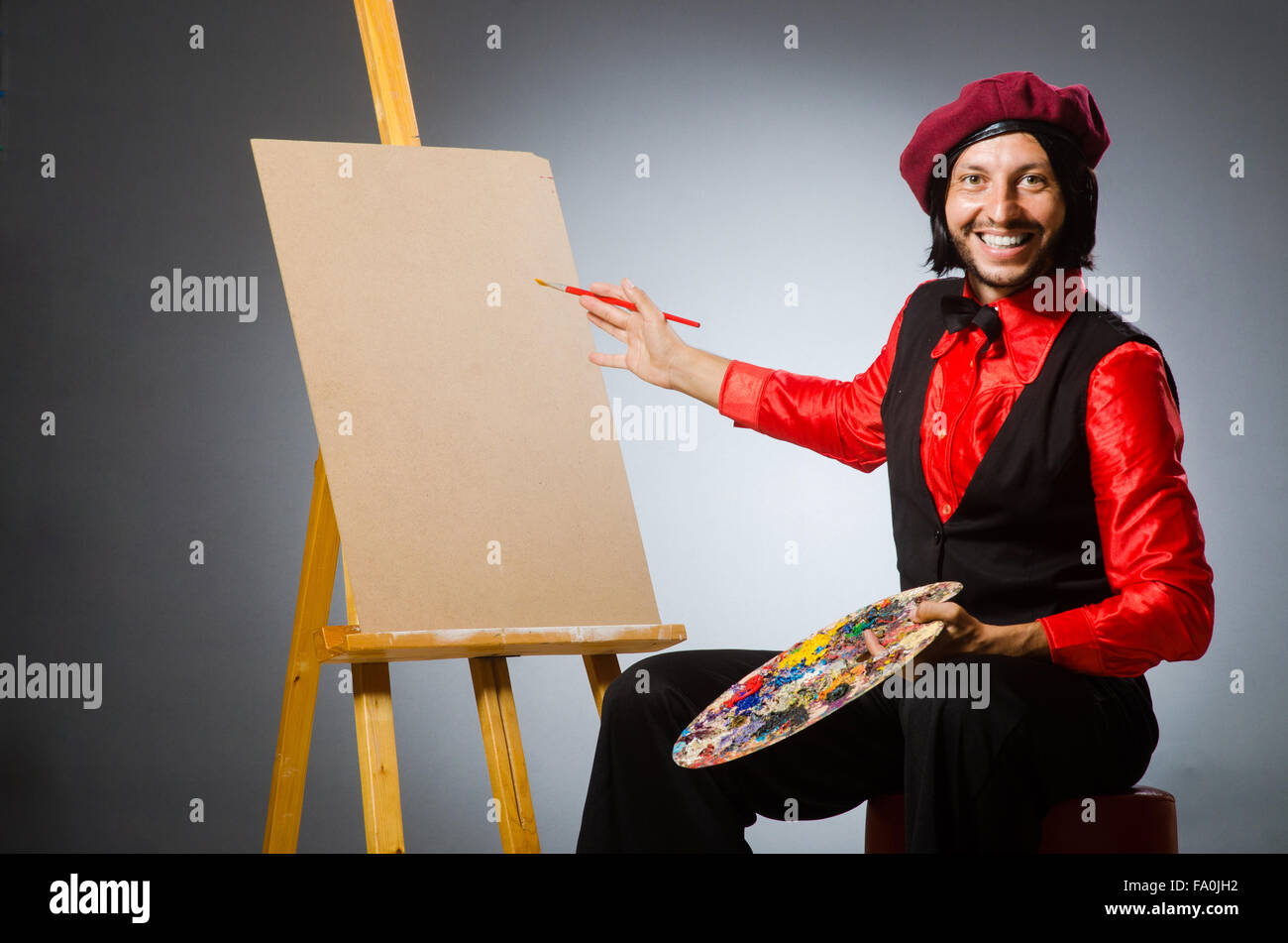 Man artist in art concept Stock Photo - Alamy