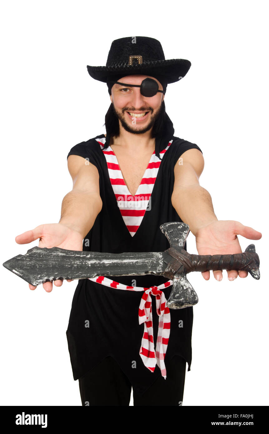Man pirate isolated on the white background Stock Photo - Alamy
