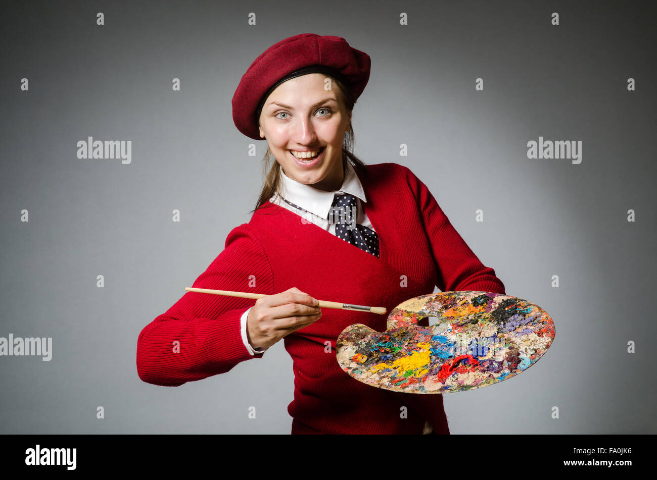 Funny artist working in the studio Stock Photo - Alamy