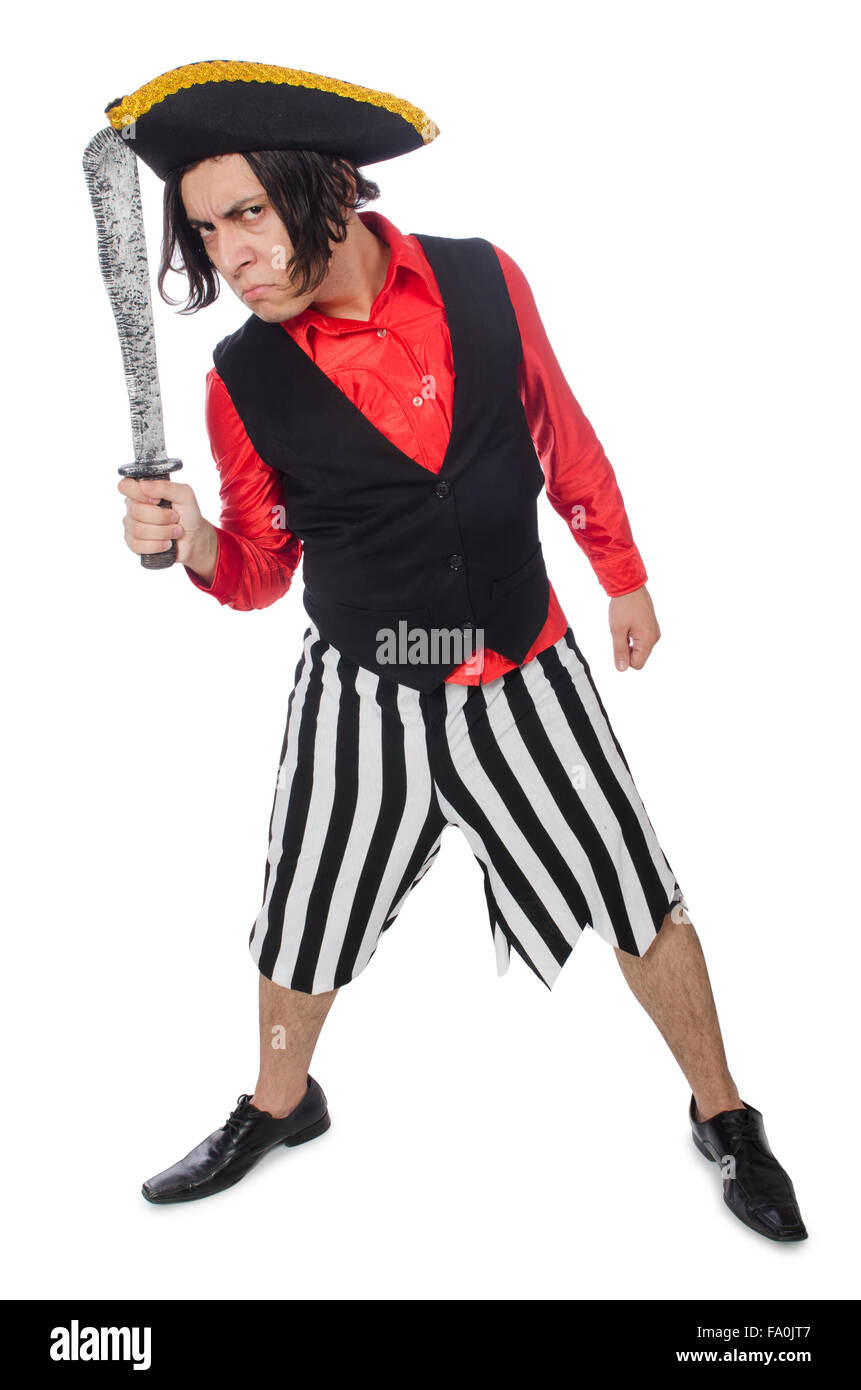 Funny pirate isolated on the white Stock Photo - Alamy