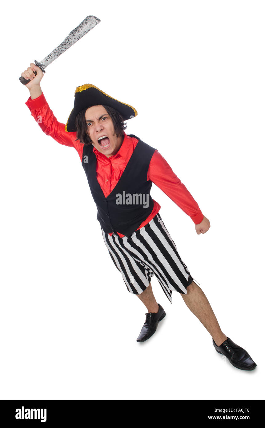Funny pirate isolated on the white Stock Photo - Alamy