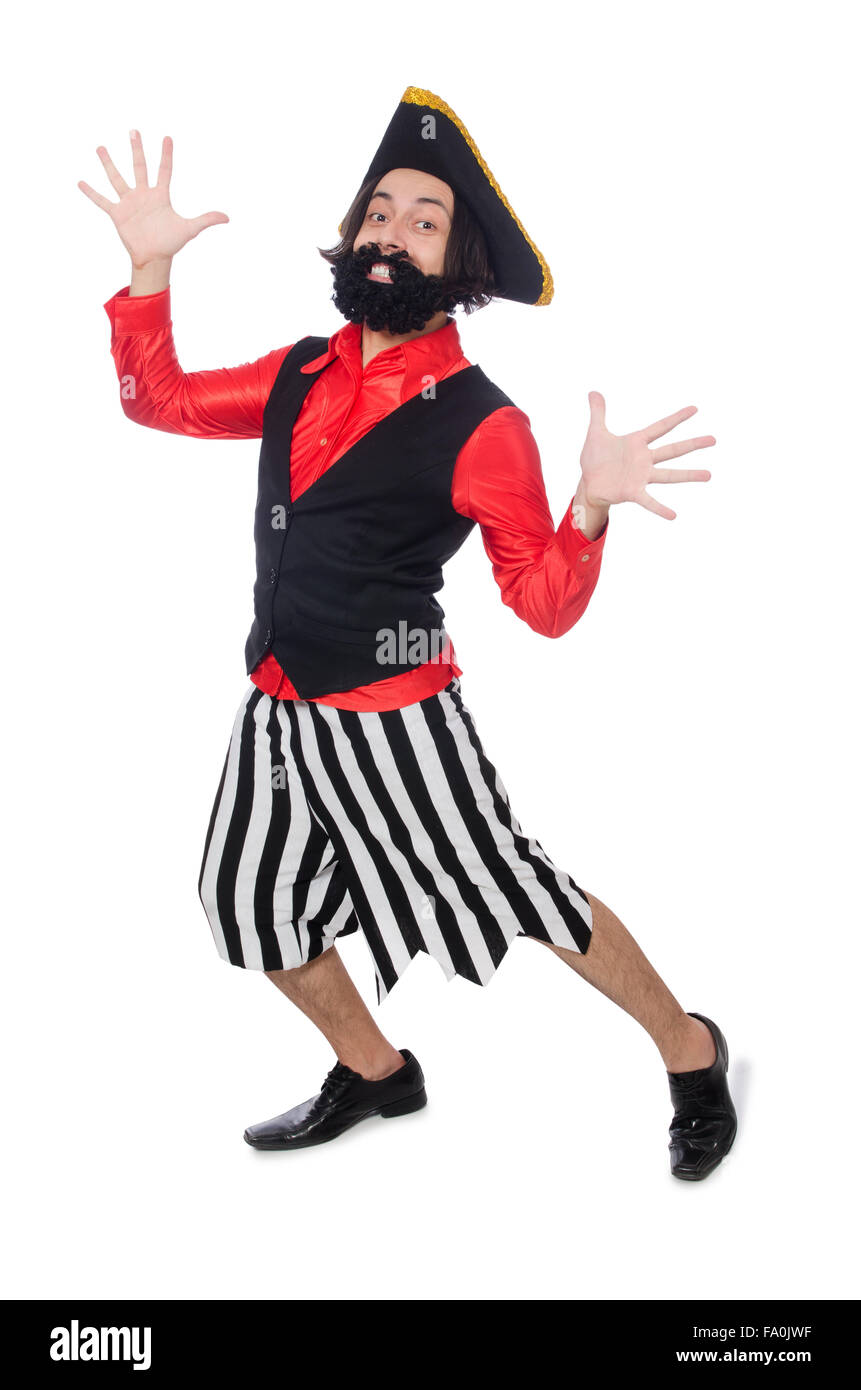 Funny pirate isolated on the white Stock Photo - Alamy