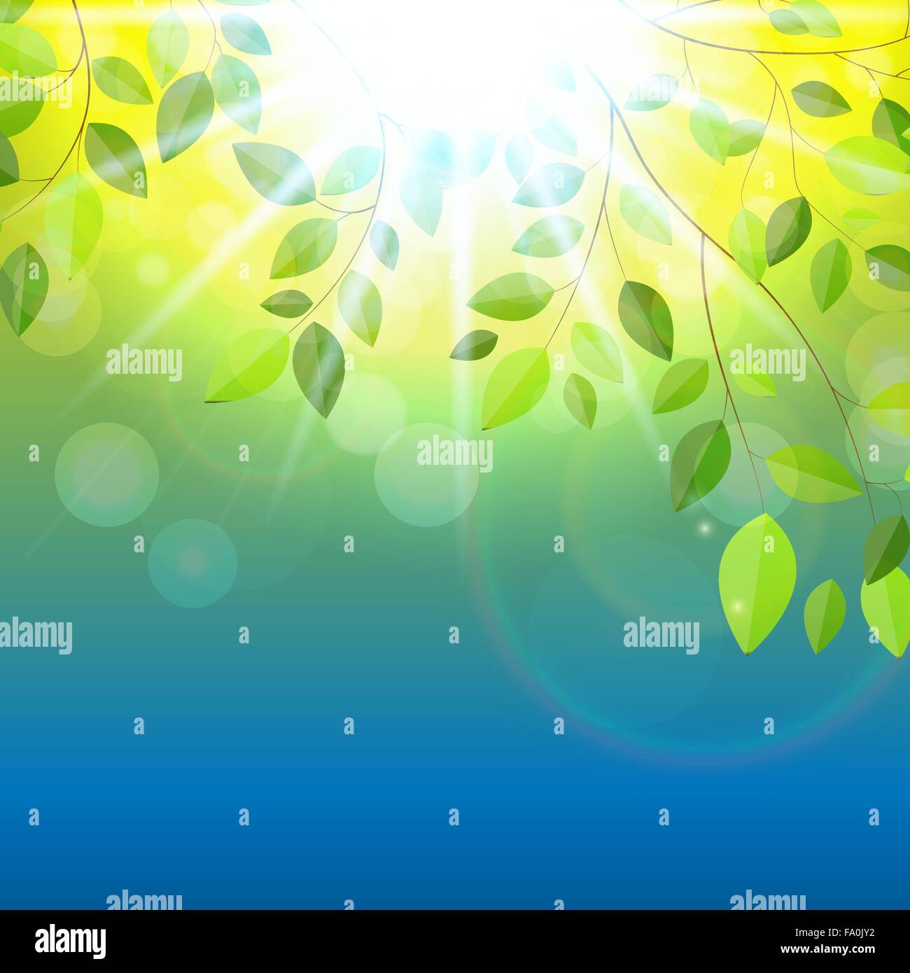Shiny Spring Natural Leaves Background. Vector Illustration Stock ...