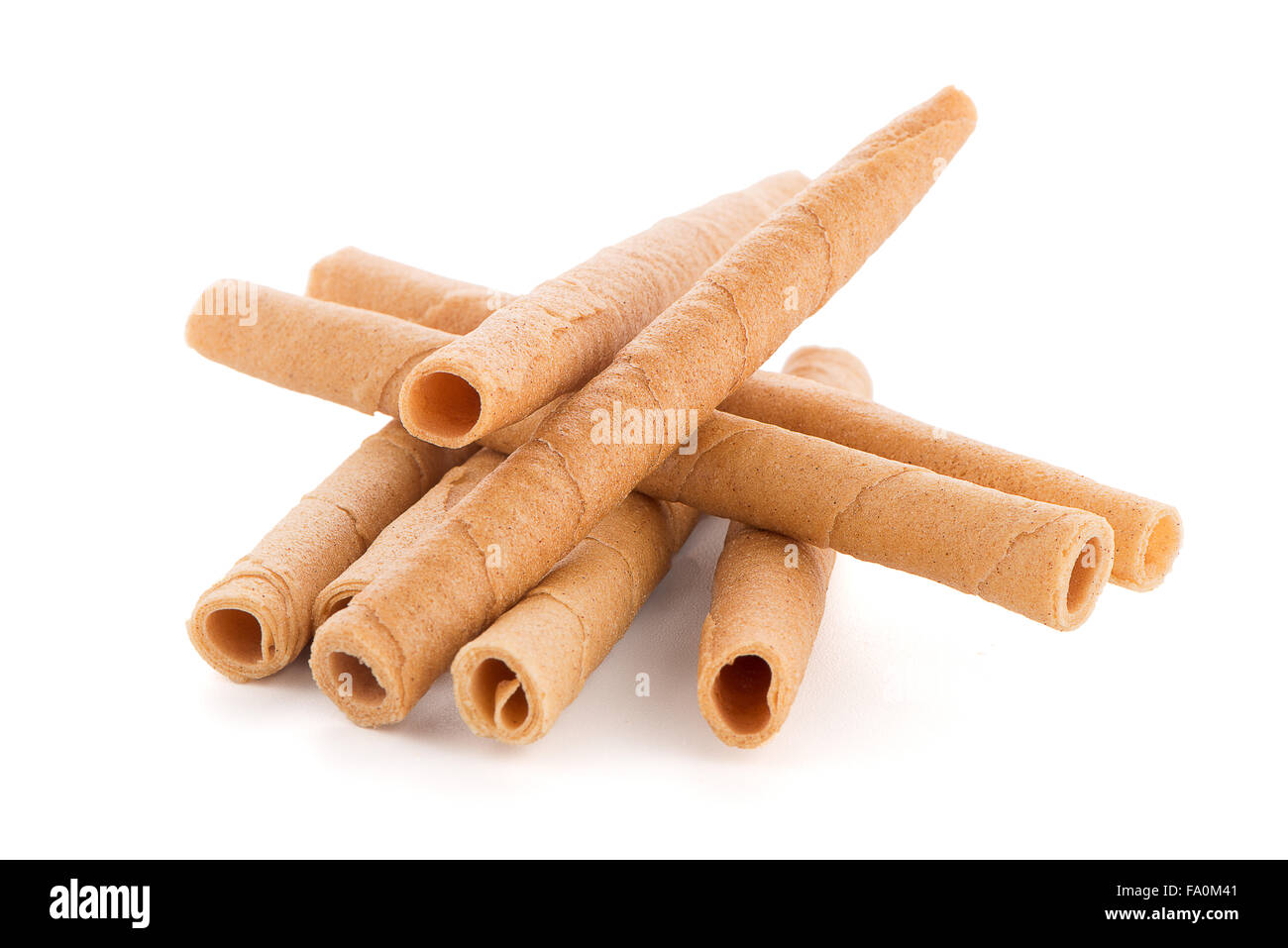 Waffer rolls isolated on a white background Stock Photo - Alamy