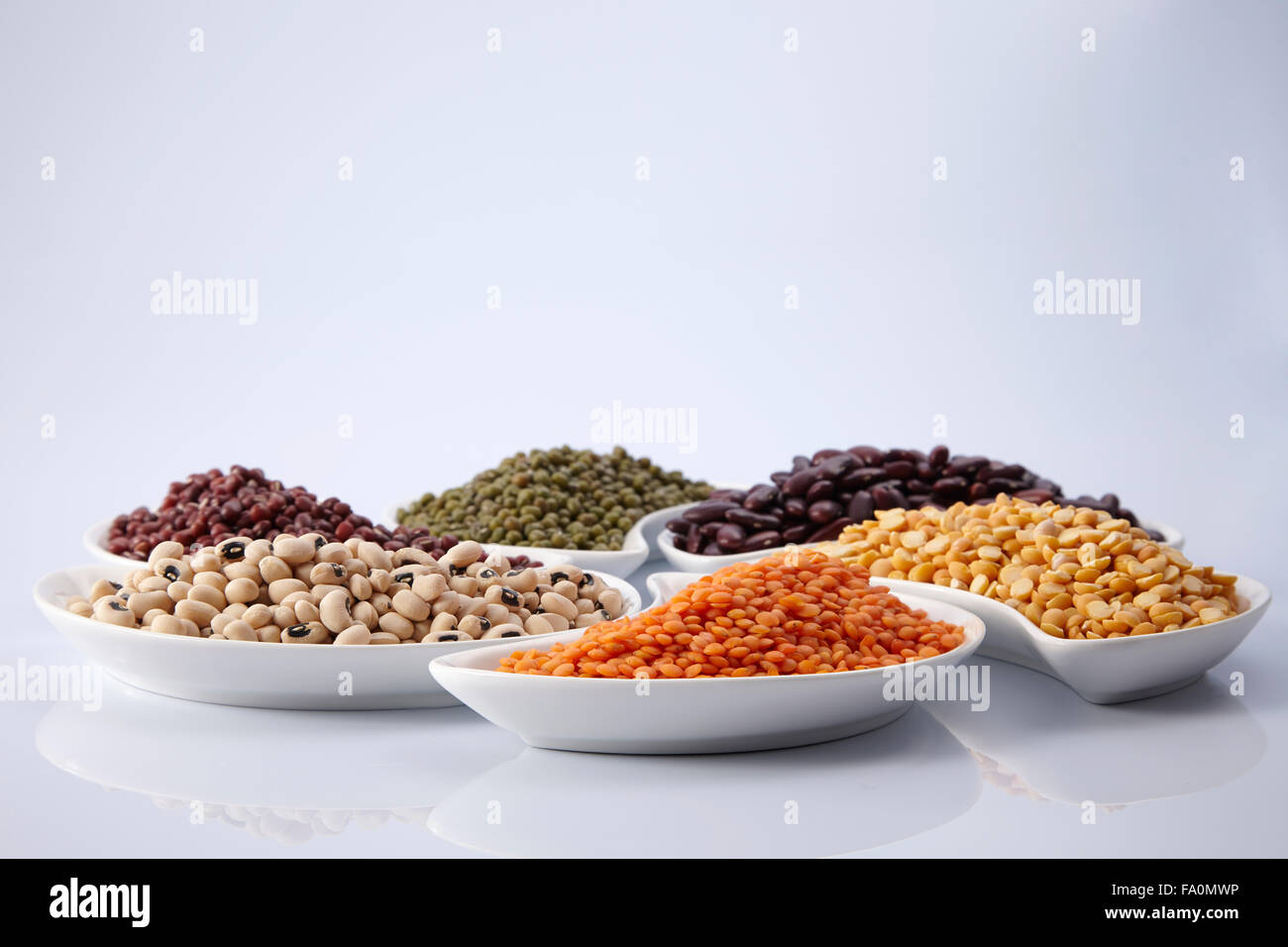 different legumes - lentils, beans and peas Stock Photo - Alamy