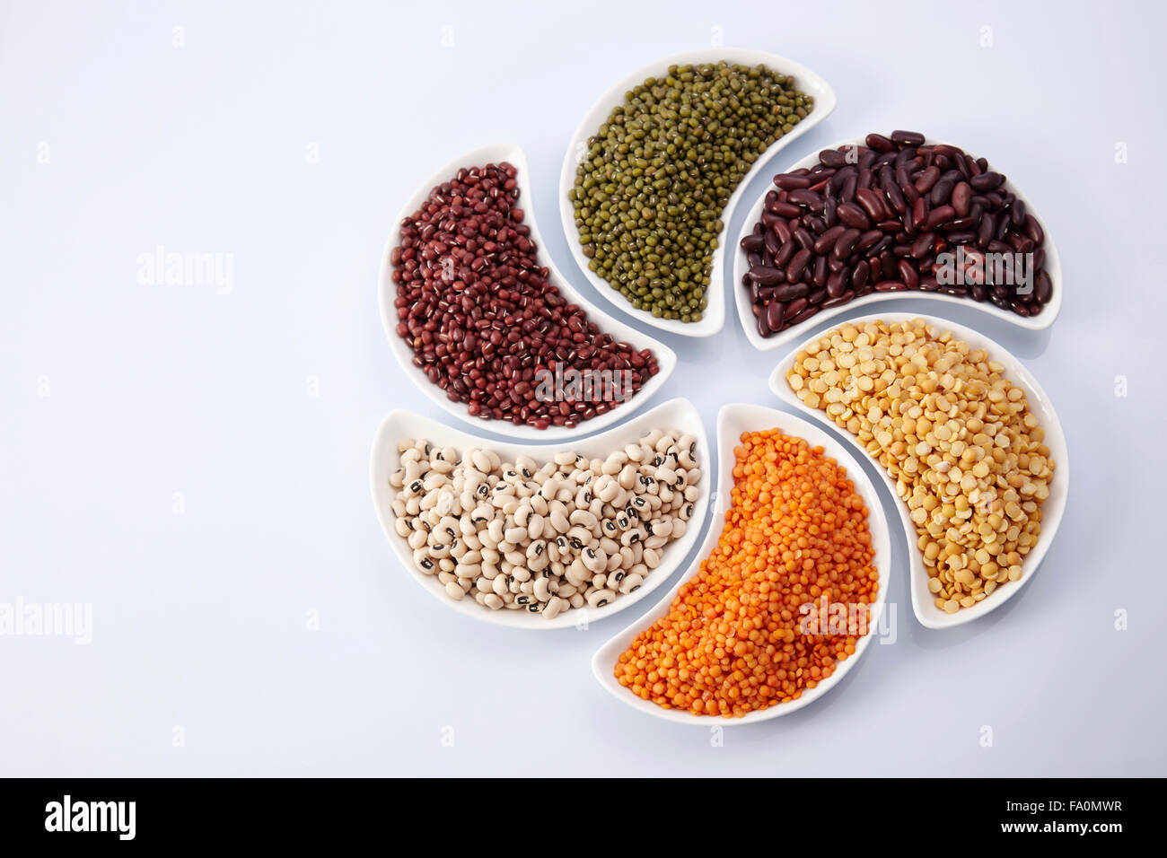 different legumes - lentils, beans and peas Stock Photo - Alamy