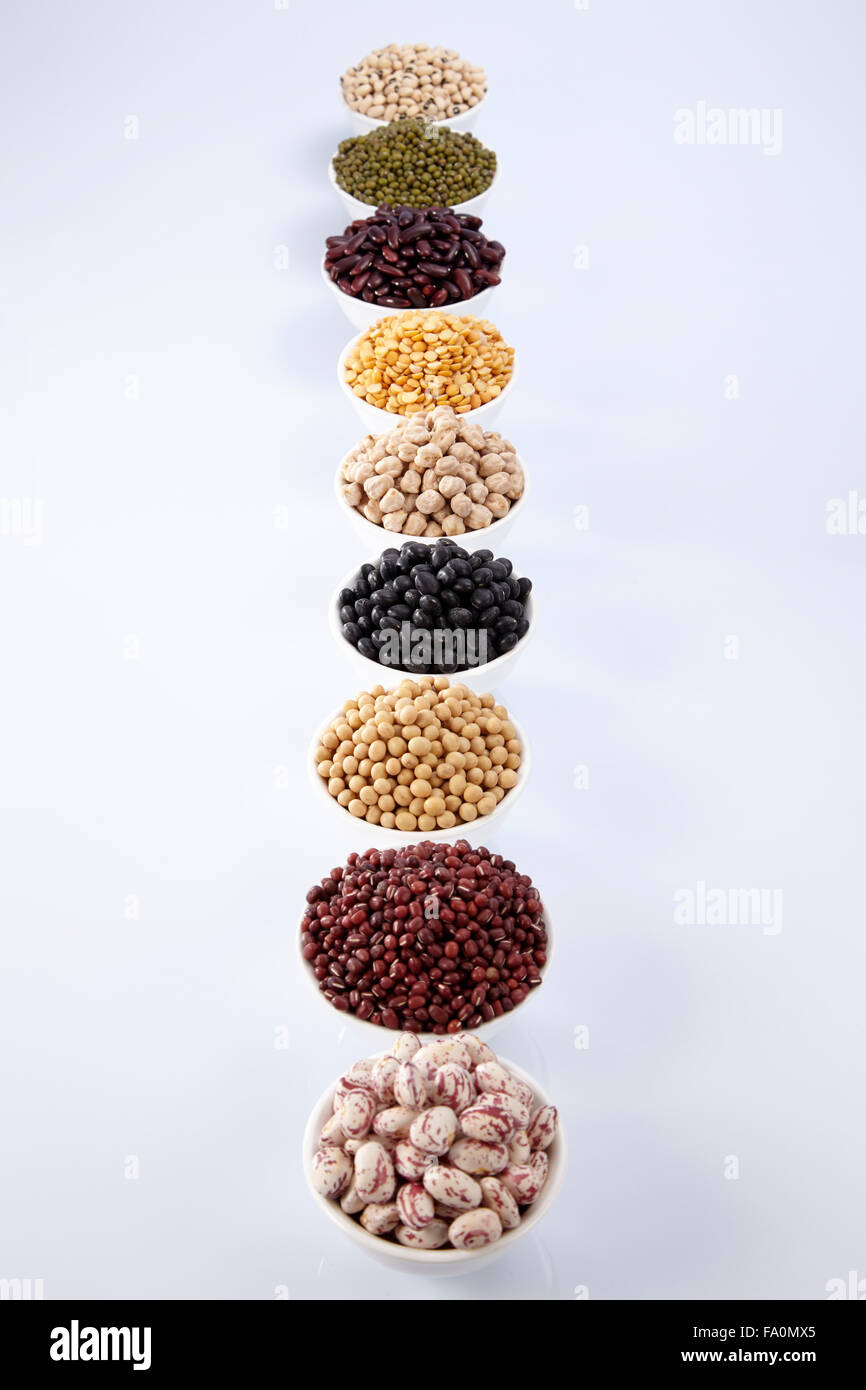 different legumes - lentils, beans and peas Stock Photo - Alamy