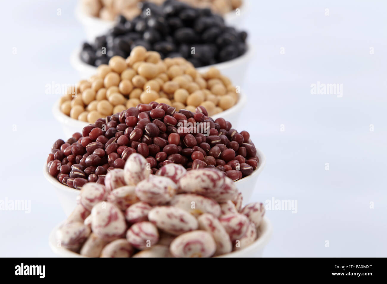 assorted beans on the white background Stock Photo - Alamy