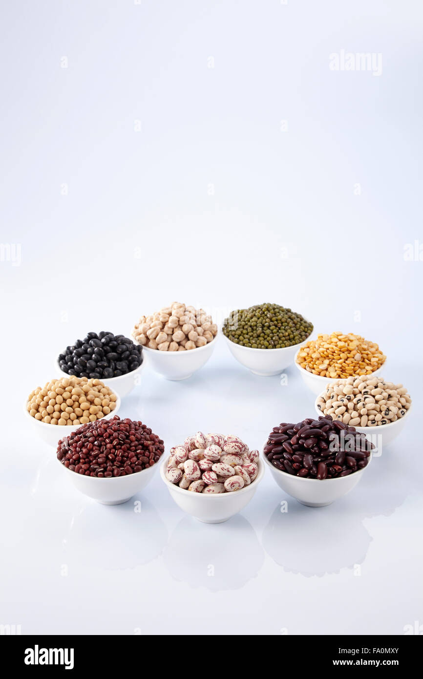 different legumes - lentils, beans and peas Stock Photo - Alamy