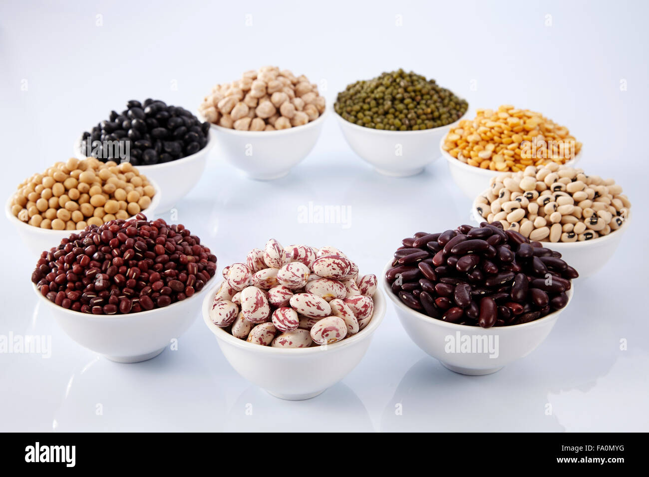 different legumes - lentils, beans and peas Stock Photo - Alamy
