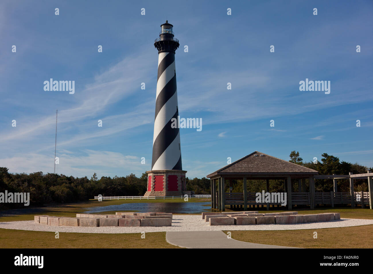 The visitor center at the Cape Hatteras lighthouse on the outerbanks of ...