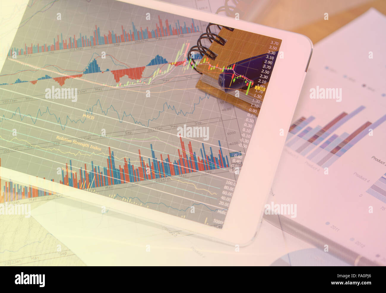 Analysing stock market with digital tablet Stock Photo - Alamy