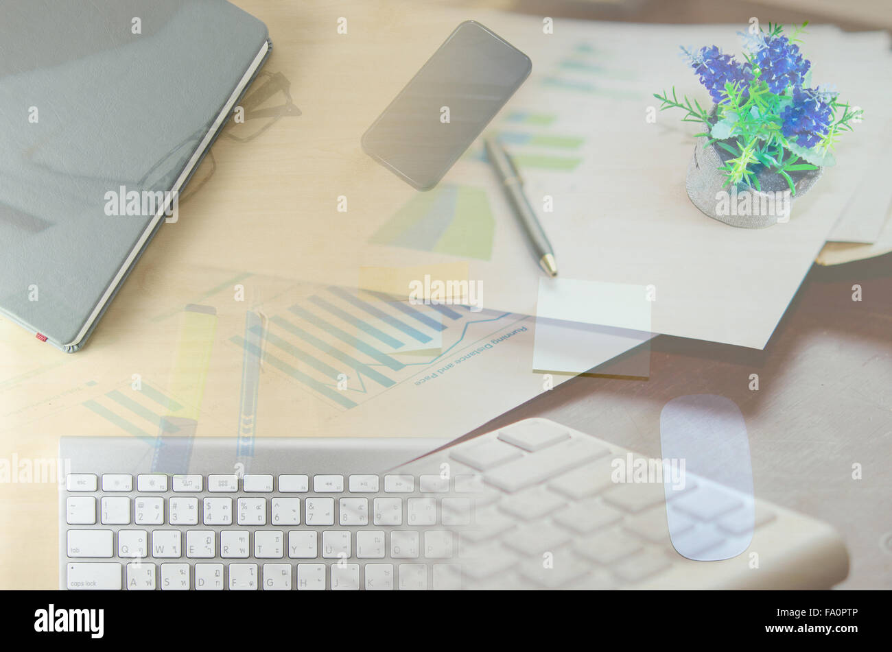 Report on work desk of businessman Stock Photo - Alamy