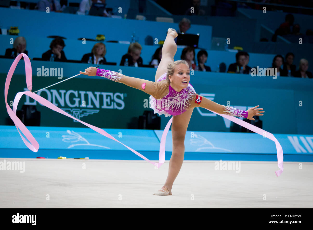 KYIV, UKRAINE - AUGUST 29, 2013: Emilie Holte of Norway performs during ...
