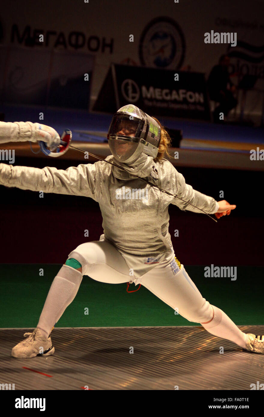 KYIV, UKRAINE - APRIL 13, 2012: Olga Kharlan of Ukraine fights during ...