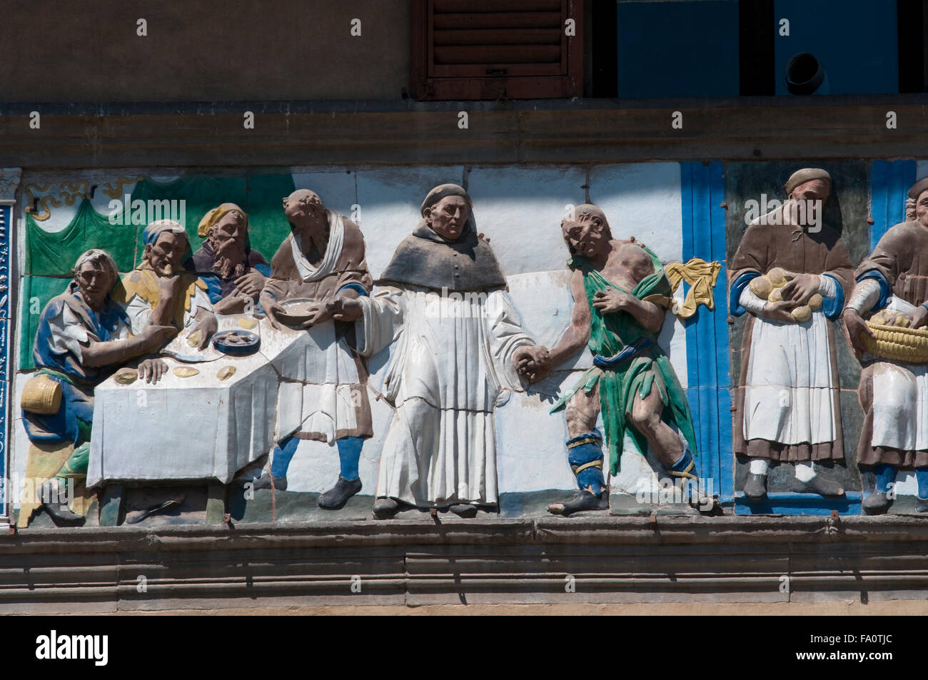 Italy, Tuscany, Pistoia, Del Ceppo Hospital, Detail Facade Stock Photo ...