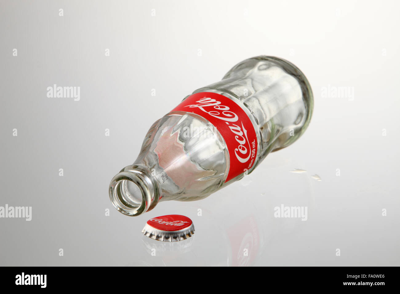 KUALA LUMPUR, MALAYSIA -May 7TH, 2015. Empty Coca Cola bottle.American ...