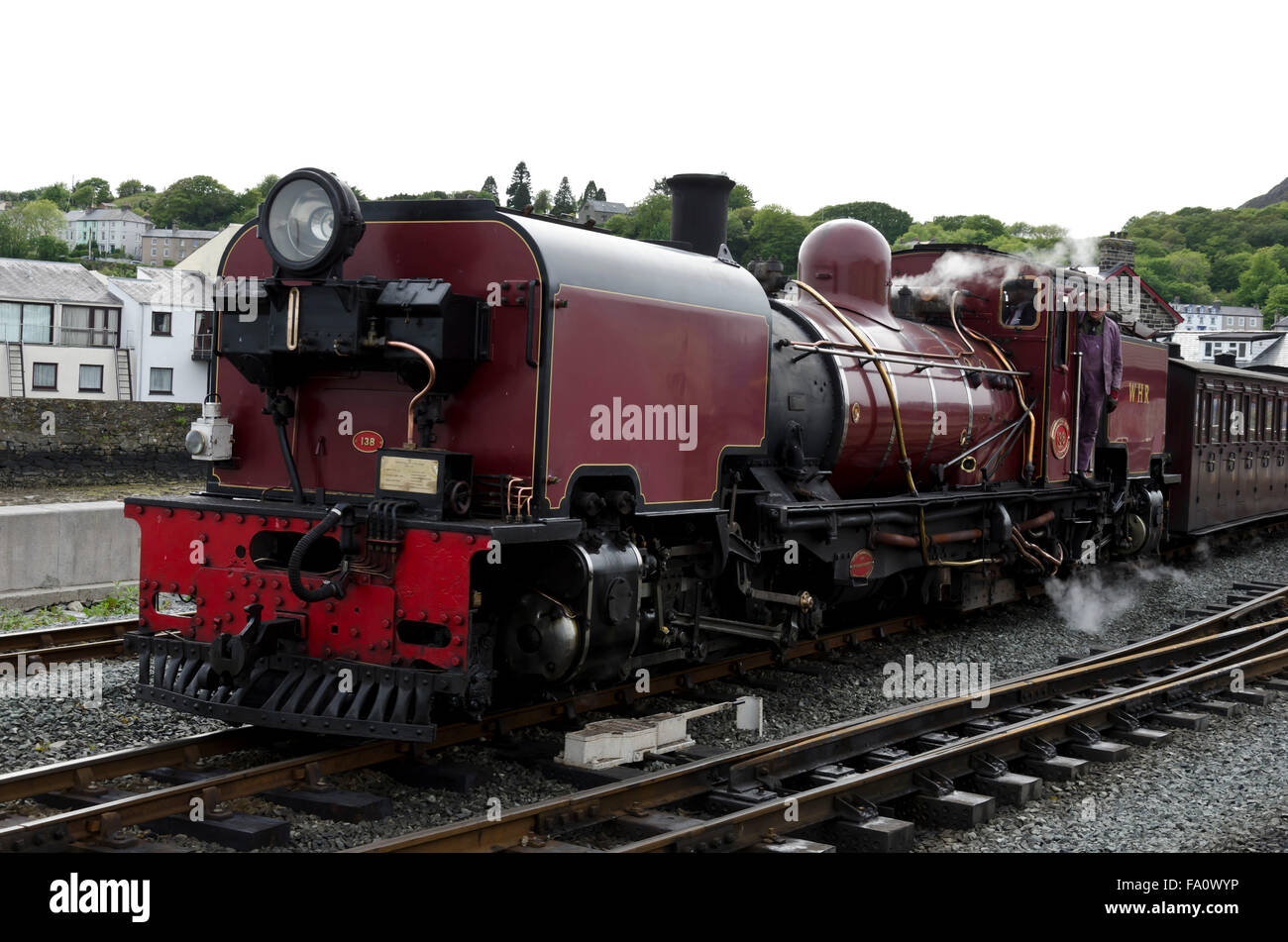 Garratt steam locomotive on the Welsh Highland Railway in North Wales ...