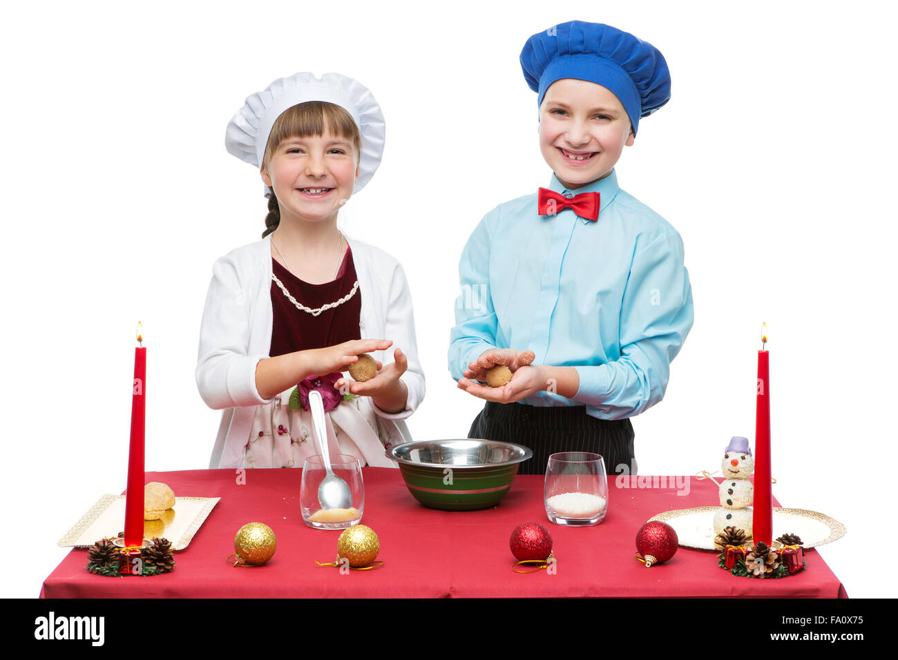Children cooking christmas dessert Stock Photo - Alamy
