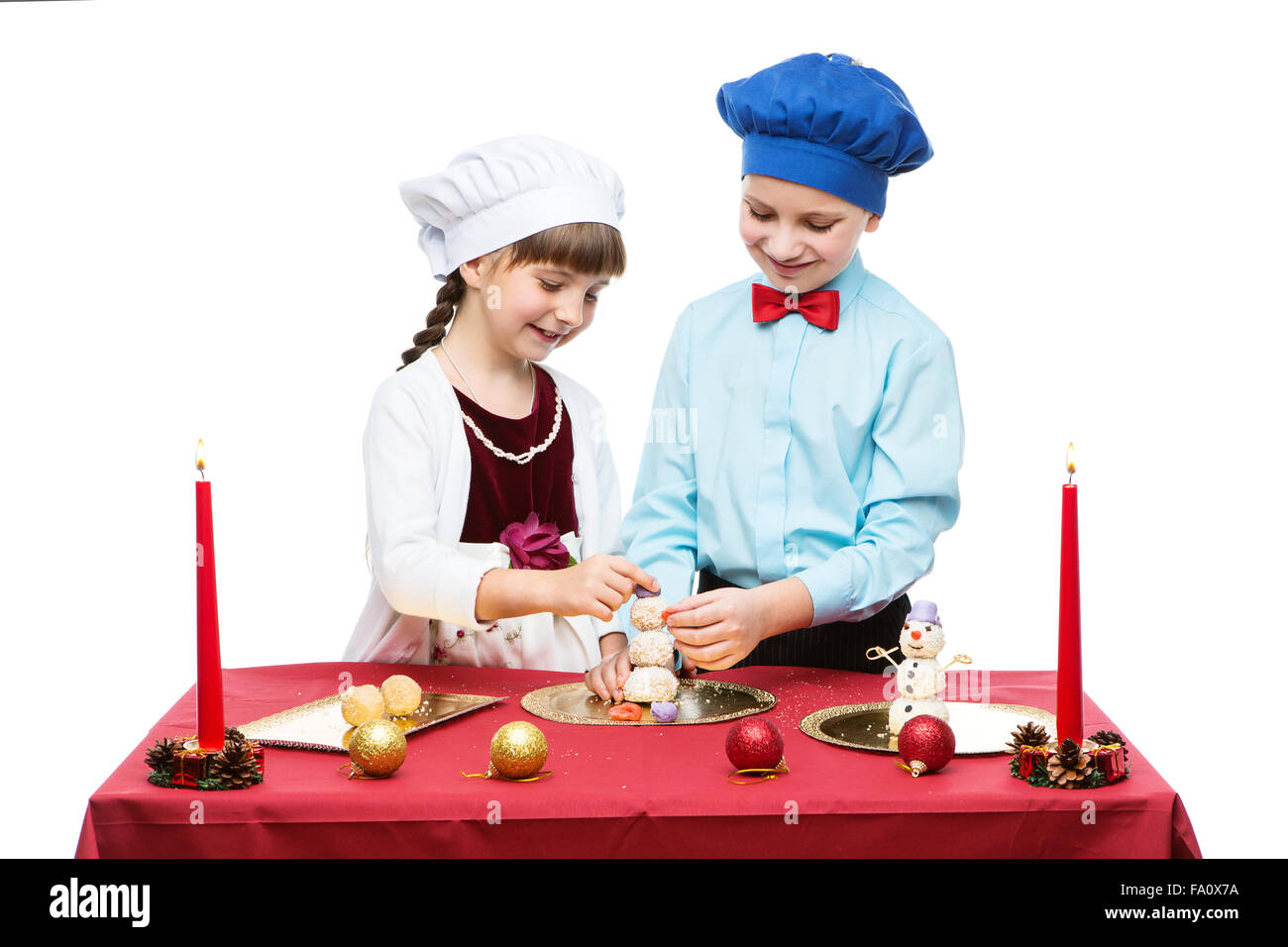 Children cooking christmas dessert Stock Photo - Alamy