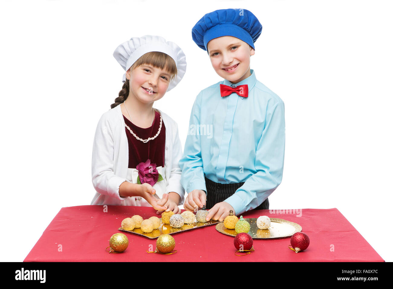 Children cooking christmas dessert Stock Photo - Alamy