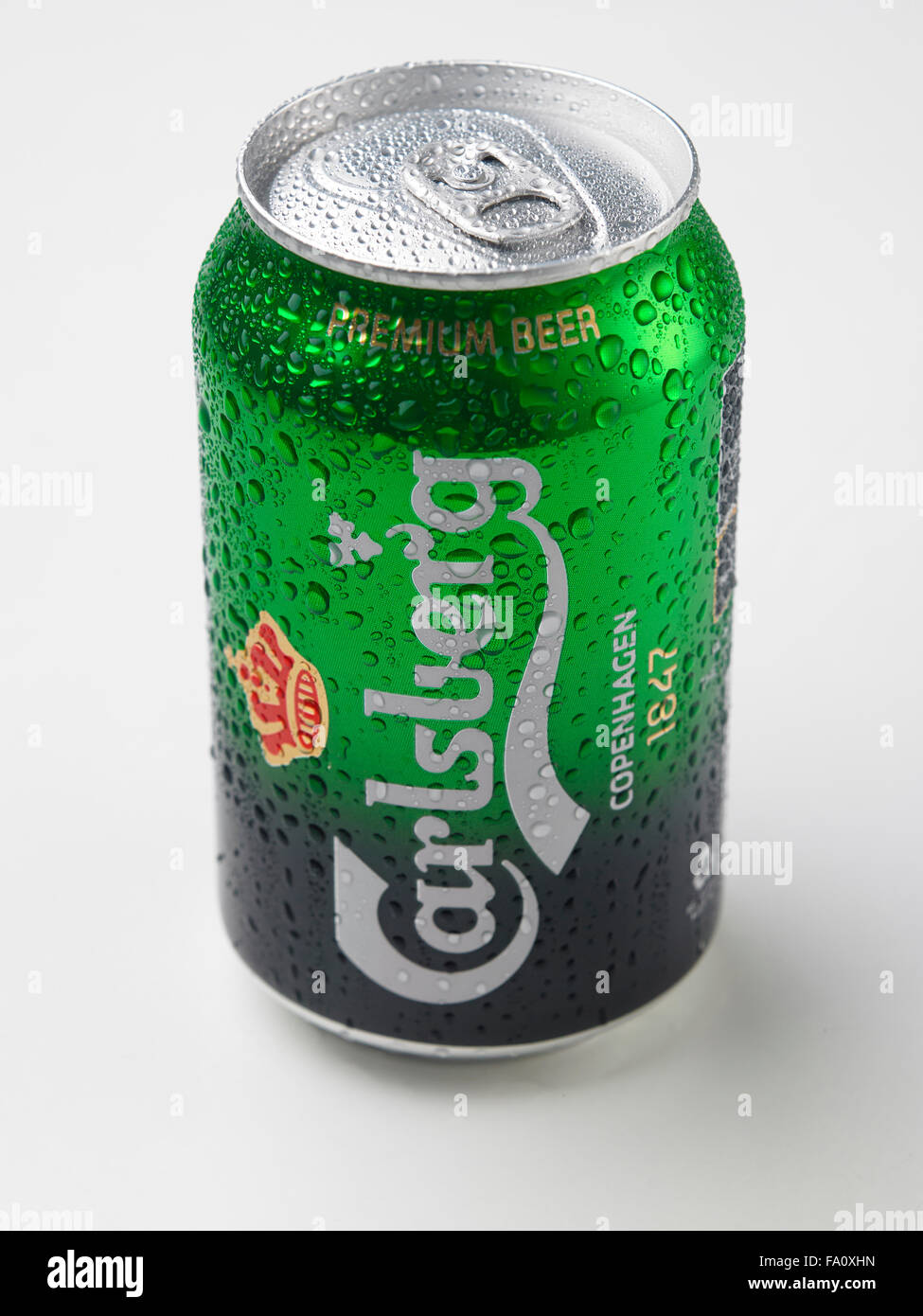 325ml can of Carlsberg lager Isolated On White Background. The ...