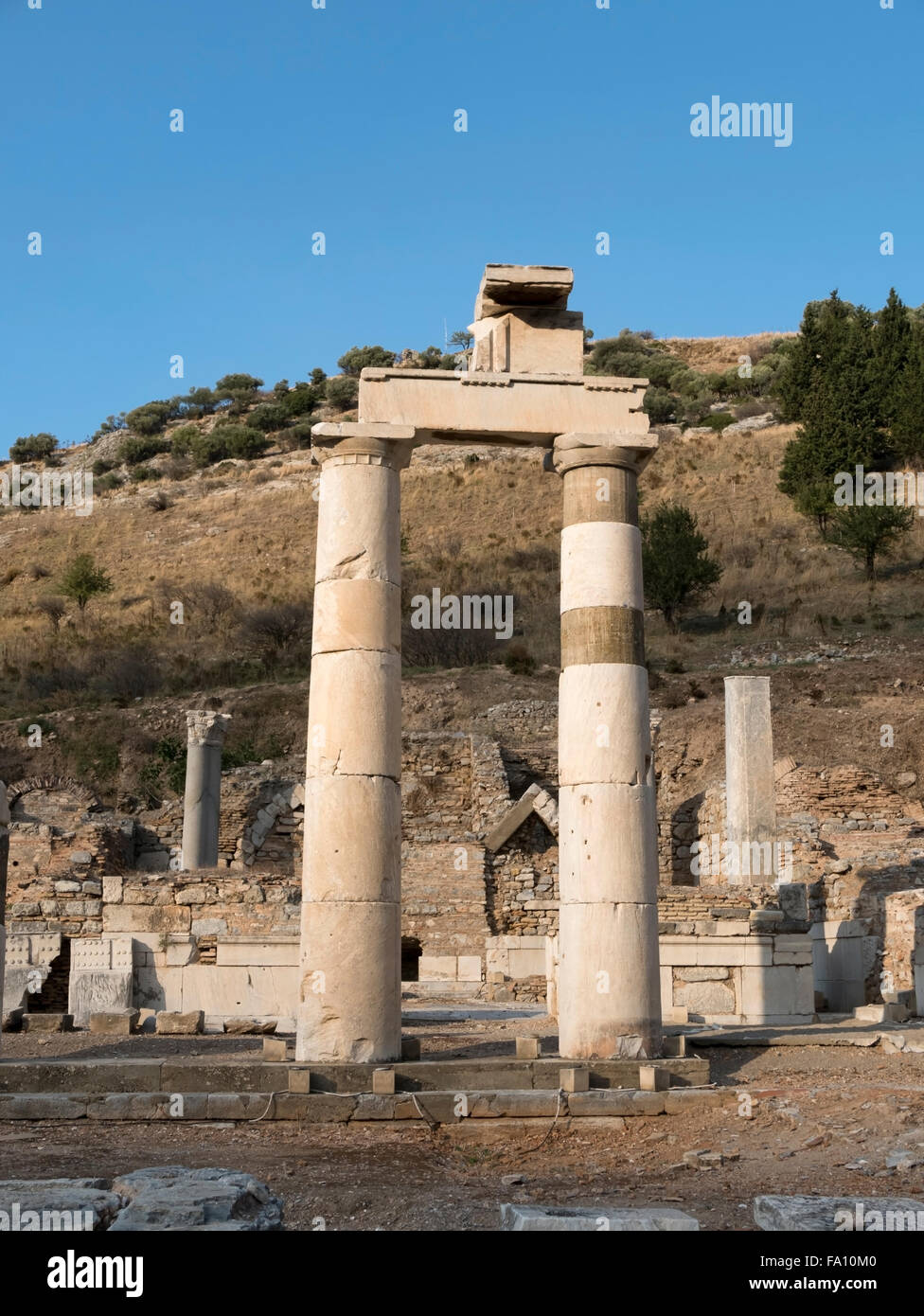 The Rhodian Peristyle and Prytaneum, ancient city of Ephesus, near ...
