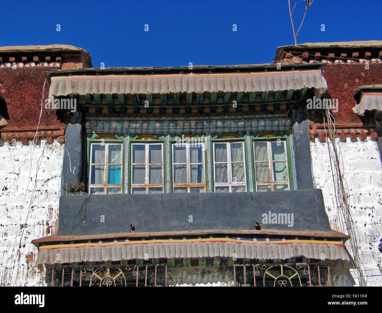 Tibetan window with awning decoration Stock Photo - Alamy