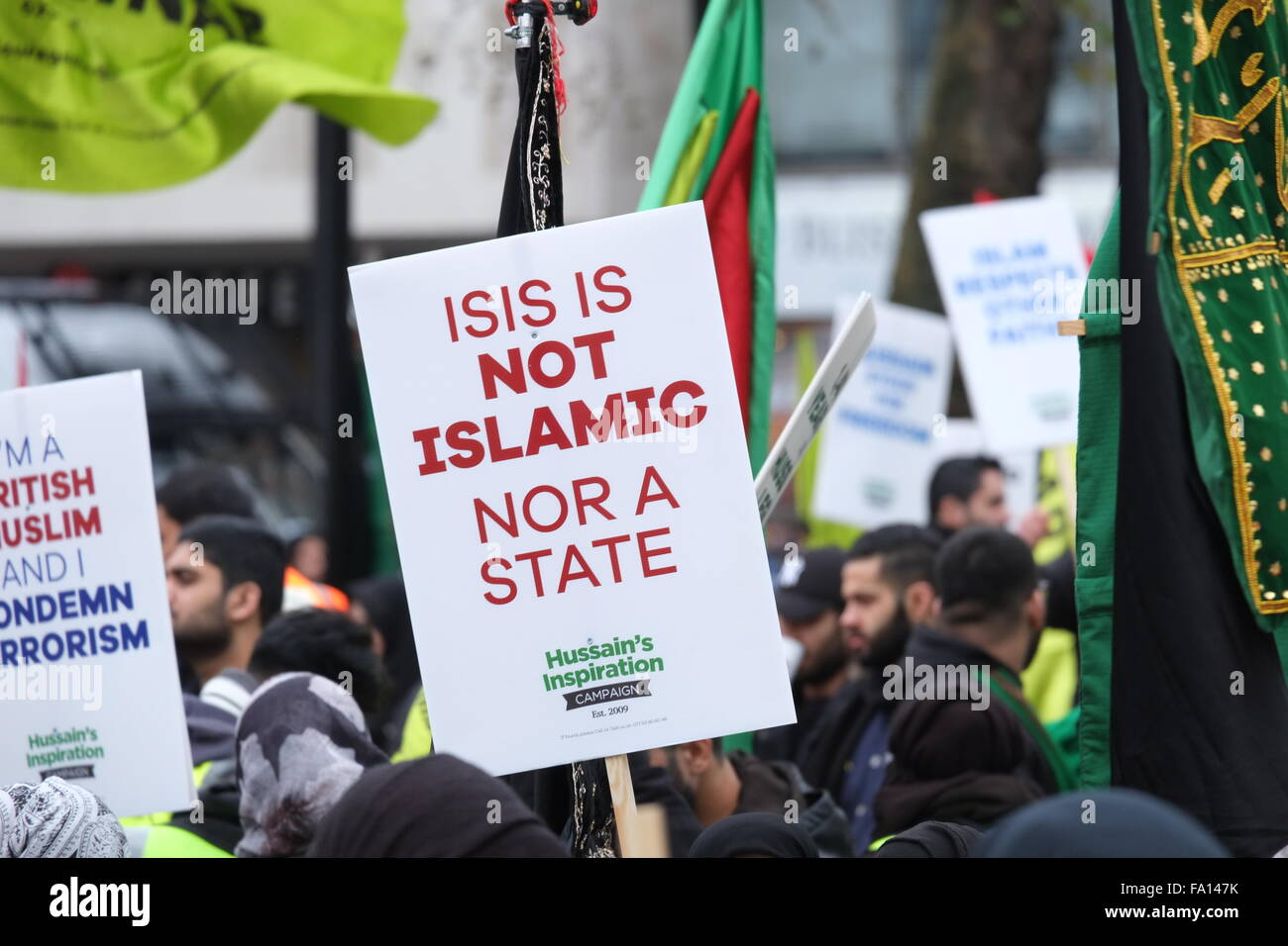 Shia Muslims annual arbaeen procession London Dec 2015 Stock Photo - Alamy